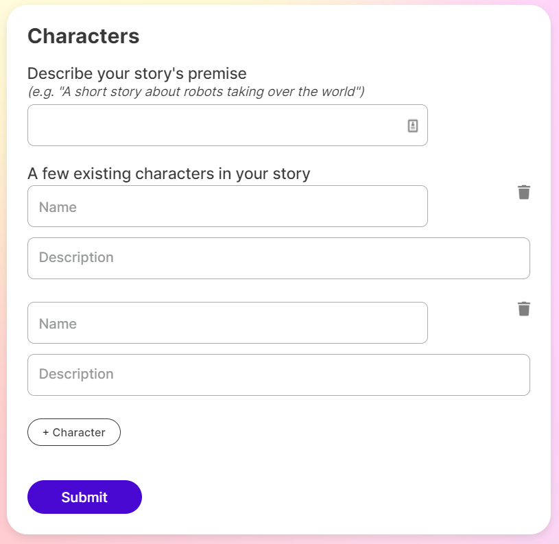 Easy Character Creation with Sudowrite